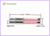 China Fashion USB 2.0 Flash Pen Drive , Crystal Heart USB Flash Drive Diamond Memory Stick for sale