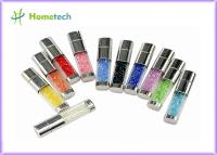 China Fashion USB 2.0 Flash Pen Drive , Crystal Heart USB Flash Drive Diamond Memory Stick for sale