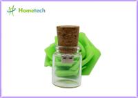 China 16GB Wooden USB Drive Creative Promotional Crystal Message Bottle Shape for sale