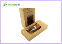 China 16GB Wooden USB Drive Creative Promotional Crystal Message Bottle Shape for sale