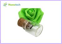 China 16GB Wooden USB Drive Creative Promotional Crystal Message Bottle Shape for sale