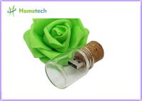 China 16GB Wooden USB Drive Creative Promotional Crystal Message Bottle Shape for sale