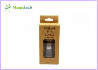 China 16GB Wooden USB Drive Creative Promotional Crystal Message Bottle Shape for sale