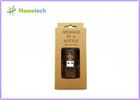 China 16GB Wooden USB Drive Creative Promotional Crystal Message Bottle Shape for sale