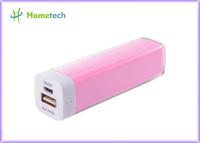 China Pink Rechargeable Lipstick Power Bank / Portable Mobile Power Bank 2200mAh for sale
