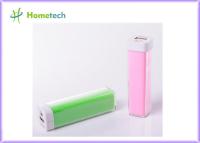 China Pink Rechargeable Lipstick Power Bank / Portable Mobile Power Bank 2200mAh for sale