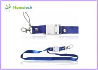 China 8gb / 16gb Blue Lanyard USB Flash Drives High Capacity for the teaching staff or student  of a school for sale