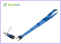 China 8gb / 16gb Blue Lanyard USB Flash Drives High Capacity for the teaching staff or student  of a school for sale