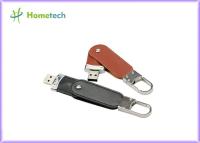 China Auto Run Leather USB Flash Disk Metal Keyring Pendrive Creativo USB 2.0 / USB 3.0 for sale