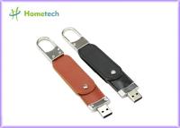 China Auto Run Leather USB Flash Disk Metal Keyring Pendrive Creativo USB 2.0 / USB 3.0 for sale