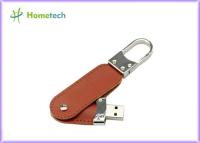 China Auto Run Leather USB Flash Disk Metal Keyring Pendrive Creativo USB 2.0 / USB 3.0 for sale