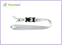 China White Plastic Lanyard USB Flash Drives / USB Thumb Drives 2GB 4GB 8GB for sale
