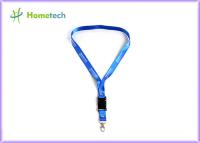 China Advertising Blue Lanyard USB Stick 16gb Customized Flash Memory Drive for engineer / designer for sale