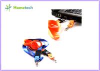 China Advertising Blue Lanyard USB Stick 16gb Customized Flash Memory Drive for engineer / designer for sale