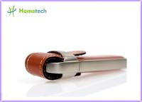 China Personalized Leather USB Flash Drive with Customized Silk-screen Logo for sale