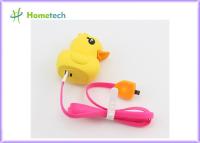 China Rubber Ducky Yellow Portable Lipstick Power Bank , 2600mAh External Battery Charger for sale