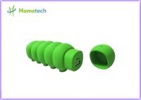China Green Mini Lipstick Power Bank 2600 mAh Soft PVC Cartoon Caterpillars Shaped for sale