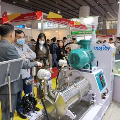 China 100 Liter Alumina Oxide Bead Mill Machine Wet Grinding With Polythene Chamber For Nanometer for sale