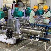 China Axis Discharge 55kw Horizontal Bead Mill For Dyestuff , Ink , Paper Making LFP for sale
