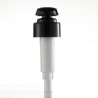 China Sanitary Odorless Spiral Cap Black Lotion Pump Head 24410 For Bathing for sale