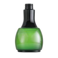 China 400ml Airless Pump Bottle Green Long Mouth Round Body Environmental Protection Bottle for sale