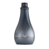 China Made In China 350ml Silver Gray Pet Luxury Shower Gel Bottle With Printed Pattern Empty Shampoo Bottle for sale
