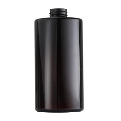 China Dark Brown Large Capacity Round Cosmetic Packaging Bottle 700ml Accepts Customization for sale