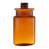 China 300ml Amber Plastic Capsule Bottle Tablet Small Mouth for sale