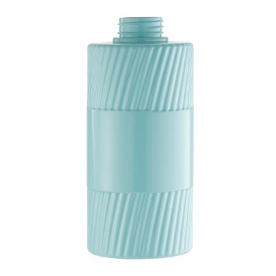 China Cyan Empty Plastic Bottle 500Ml PETG Luxury Cosmetic Pump Bottle for sale