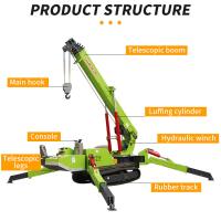 China Hydraulic Telescopic Boom Diesel Engine Drive Rubber Crawler Spider Crane With CE Certificate for sale
