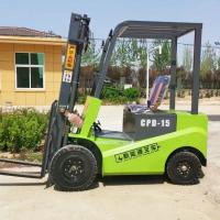 China 1.5T 4 Wheel Electric Forklift Walking Forklift Stacker Driving Type Stacker for sale
