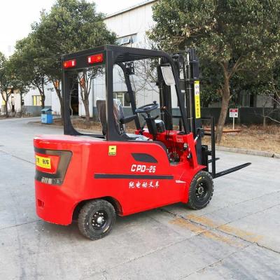 China 60V 4x4 Powered Forklift Fork-lift Truck 2.5T Full Electric Pallet Stacker Forklift for sale