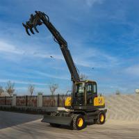 China Earth Moving Machinery Wheel Excavator Retractable Wheeled Wood Grabber Digger for sale