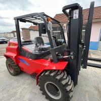 China Four Wheel Electric Forklift 4X4 Integrated Rough Terrain 4.5t Forklifts for sale