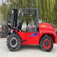 China Four Wheel Electric Forklift 4X4 Integrated Rough Terrain 4.5t Forklifts for sale