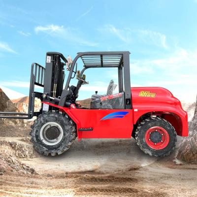 China 4.5t Off Road Forklift Tires 4 Wheels Off-Road Rough Terrain Forklifts for sale