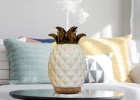 China 120ml Custom Ceramic White Pineapple Oil Diffuser Aromatherapy Mist Humidifier for sale