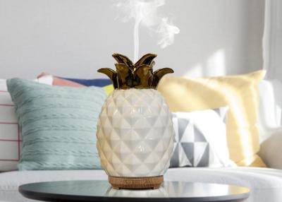 China 120ml Custom Ceramic White Pineapple Oil Diffuser Aromatherapy Mist Humidifier for sale