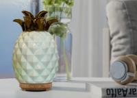China 120ml Gold leaf Pineapple aromatherapy essential oil Diffuser Ceramic cold mist Ultrasonic Humidifier 7 color LED for sale