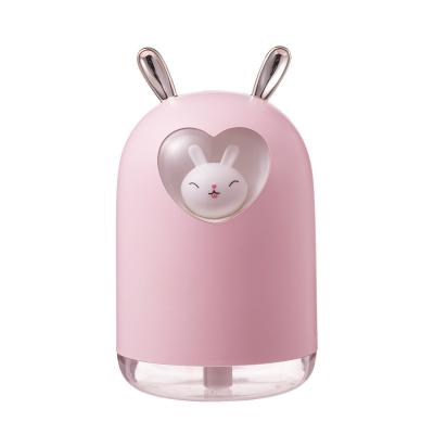 China 12h USB Rabbit Ultrasonic Air Humidifier Rechargeable Led Lamp 50ml/h for sale