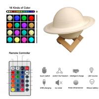China 13cm Saturn Rechargeable Night Lamp PLA LED 3D Printed 16cm 22cm for sale