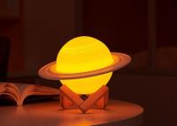 China 13cm Saturn Rechargeable Night Lamp PLA LED 3D Printed 16cm 22cm for sale