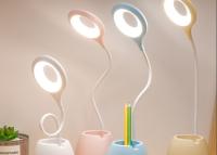 China Dimmable Touch Eye Protection Led Desk Lamp , 5W Bendable USB Rechargeable Night Light for sale