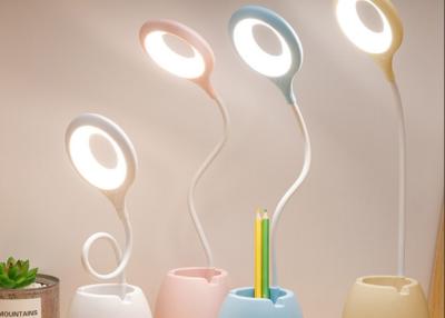 China Dimmable Touch Eye Protection Led Desk Lamp , 5W Bendable USB Rechargeable Night Light for sale