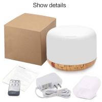 China Mute 0.64kg Wooden Ultrasonic Diffuser 7 Color Light Dustproof Usb 500ml for sale