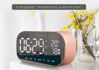 China Tone Prompts Mini Waterproof Speaker , TF Card Mirrored Alarm Clock Bluetooth Speaker for sale