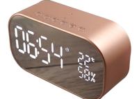 China Tone Prompts Mini Waterproof Speaker , TF Card Mirrored Alarm Clock Bluetooth Speaker for sale
