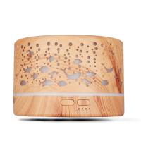 China 700ML Carved Wood Aroma Diffuser Ultrasonic Lights 45ml/h Essential Oil for sale