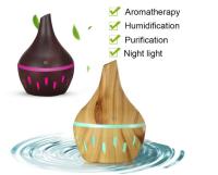 China 300ML 30ml/hGrain Wood Aroma Diffuser LED USB Ultrasonic Cool Mist Essentia l Oils for sale