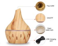 China 300ML 30ml/hGrain Wood Aroma Diffuser LED USB Ultrasonic Cool Mist Essentia l Oils for sale